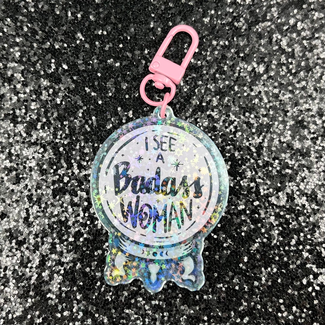 Bad Ass Woman, Crystal Ball, Crystal Keychain, Magic Eight Ball ...