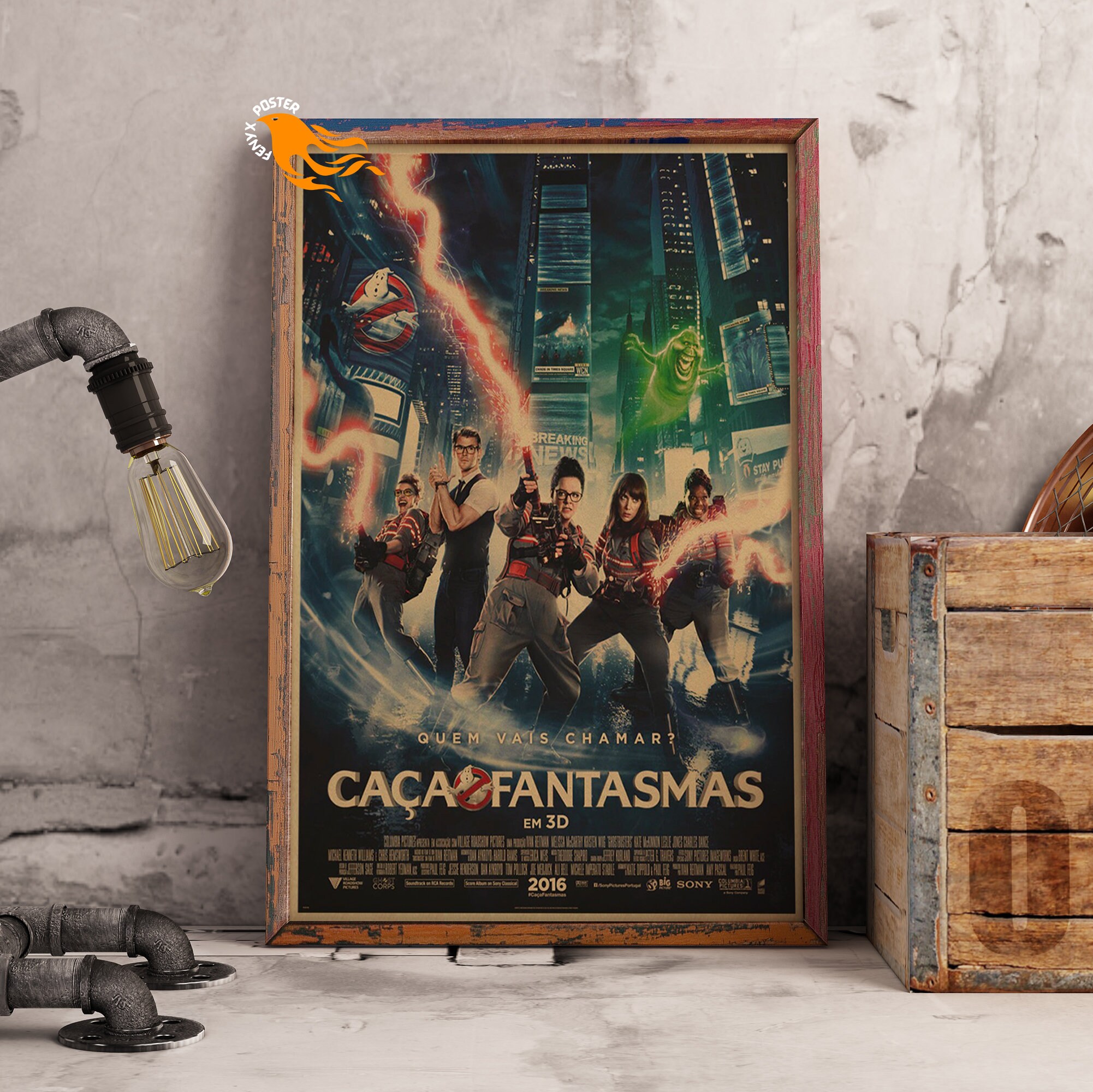 Ghostbusters Retro Poster, Kraft Paper Print, Movie Wall Art Gift #2 ...