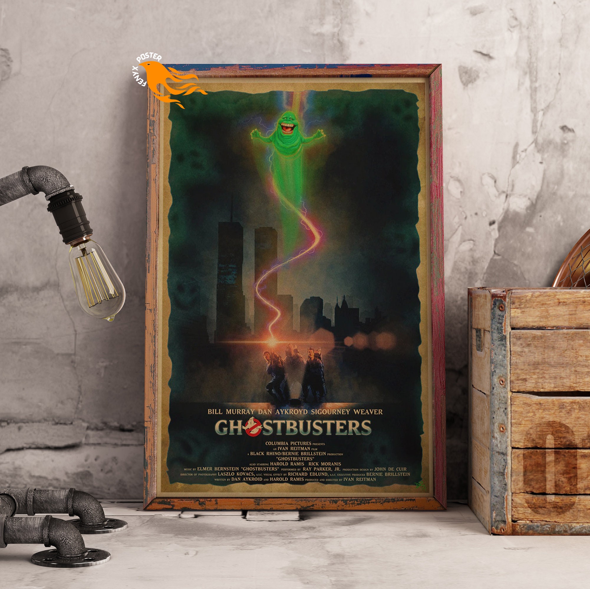 Ghostbusters Retro Poster, Kraft Paper Print, Movie Wall Art Gift #2 ...