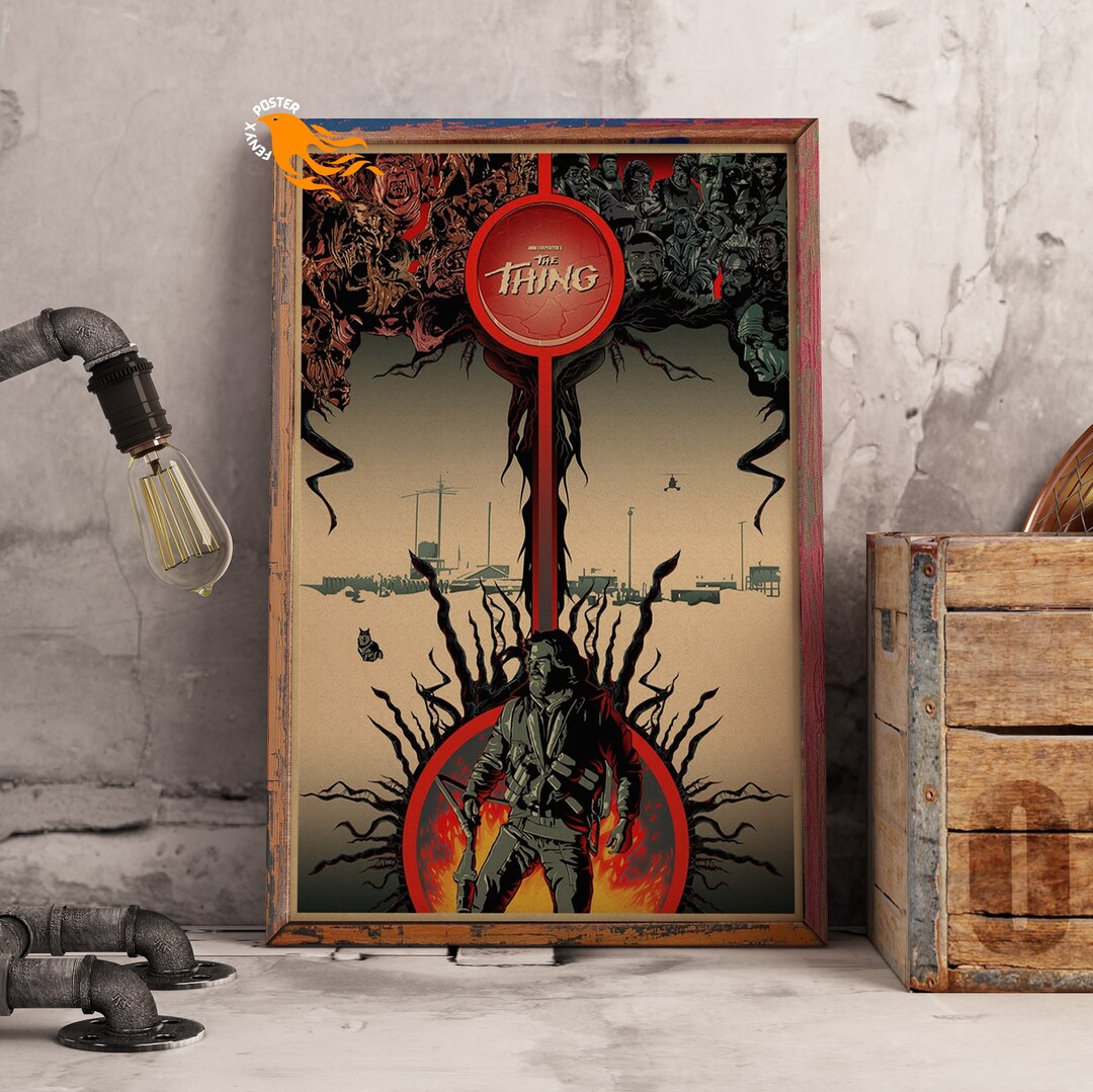 The Thing Retro Poster, Kraft Paper Print, Movie Wall Art Gift 3 - Etsy