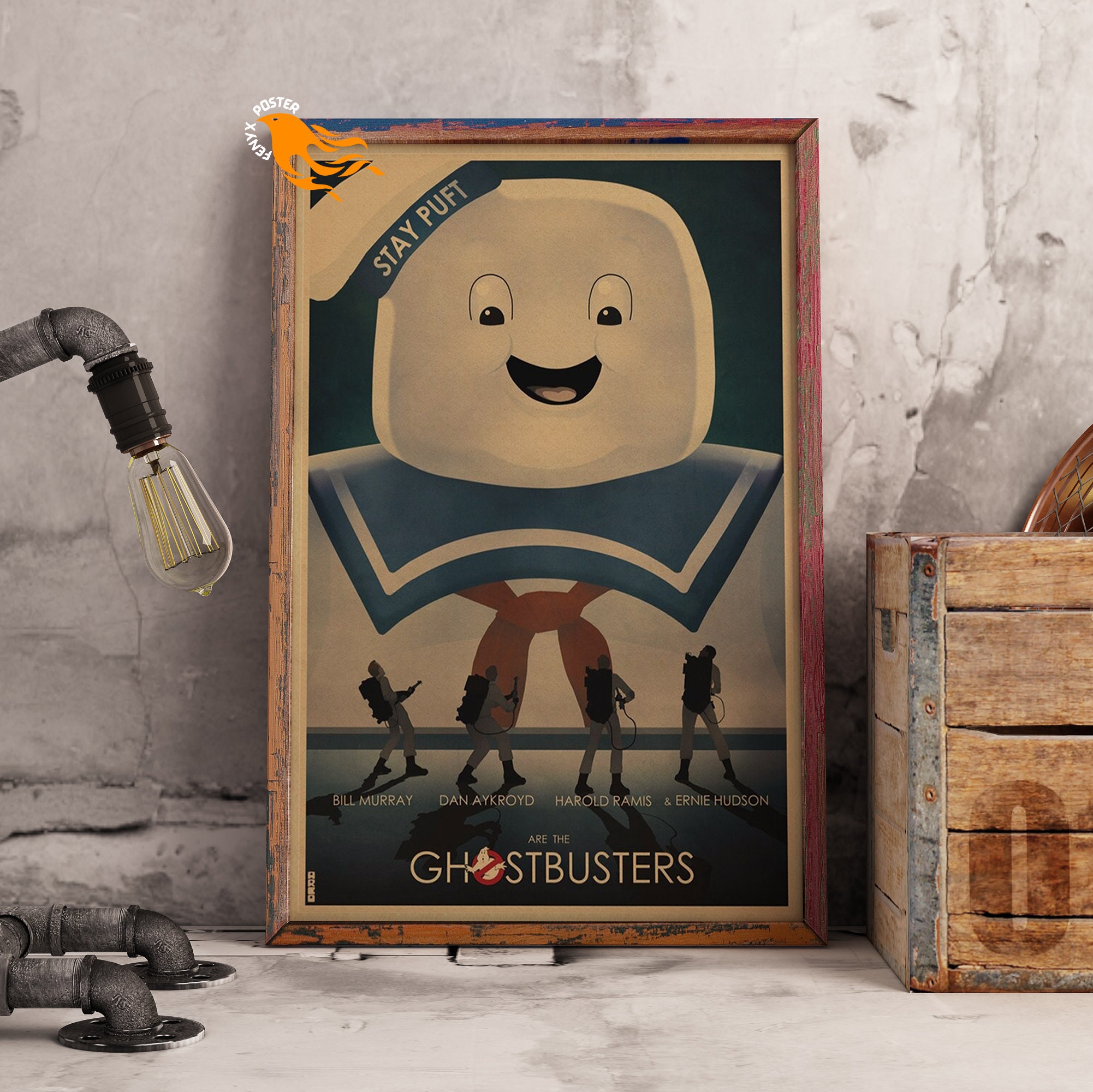 Ghostbusters Retro Poster, Kraft Paper Print, Movie Wall Art Gift #2 ...