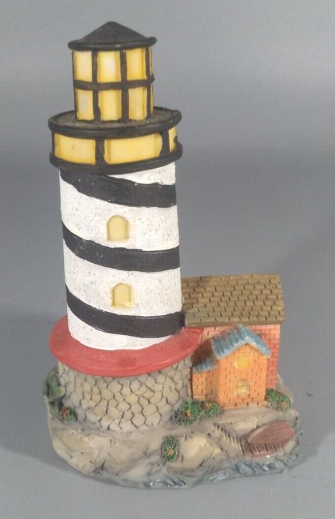 Ks Collection Black & White Stripped Lighthouse Miniature Statue ...