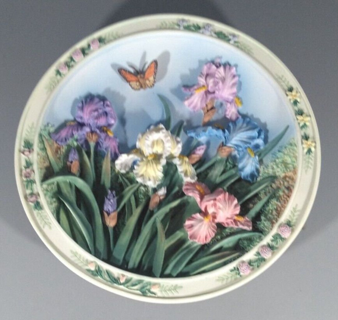 Lena Liu's Beautiful Gardens the Iris Garden 3-D Collector Plate No ...