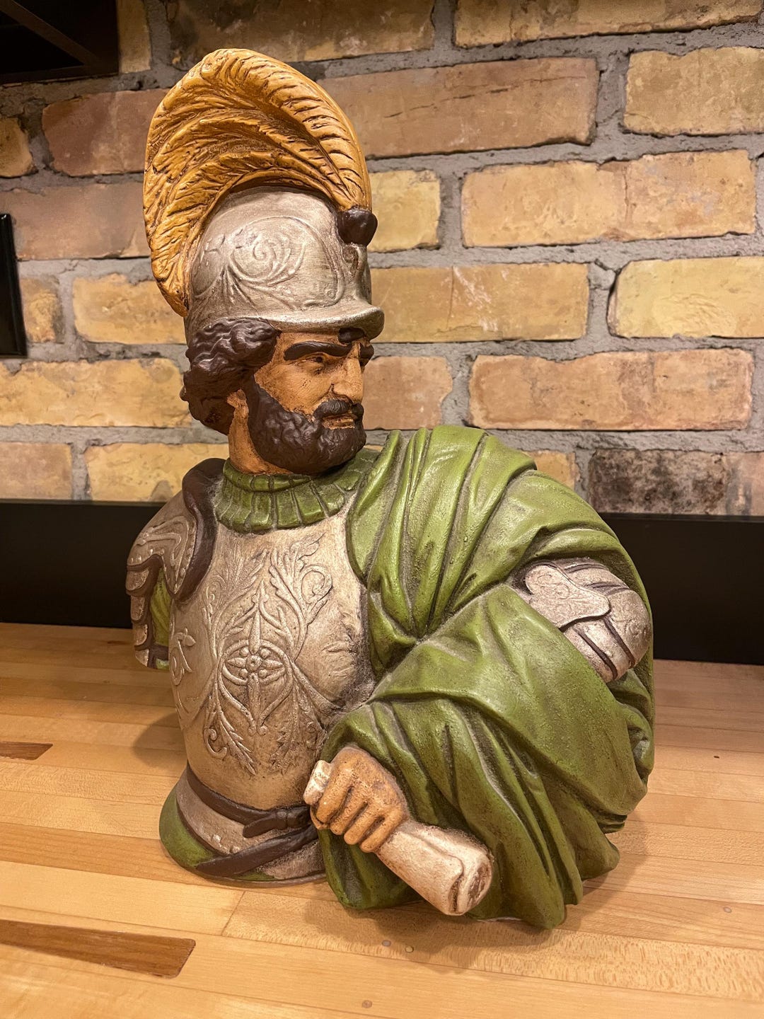 Vintage Painted Plaster Conquistador / Roman Soldier Statue Circa Early ...