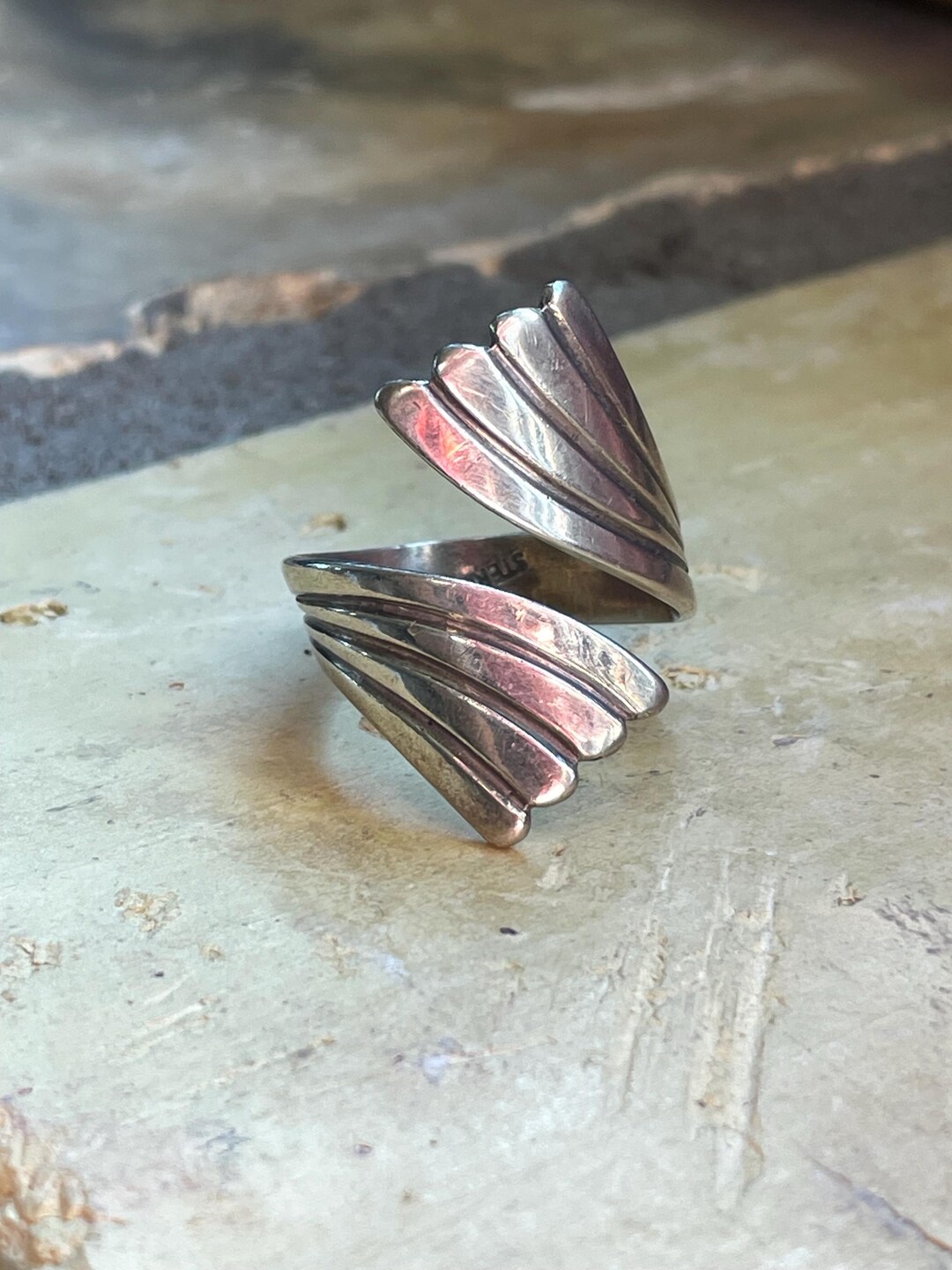 Vintage Sterling Silver Bypass Wrap Ring, Size 8 - Etsy