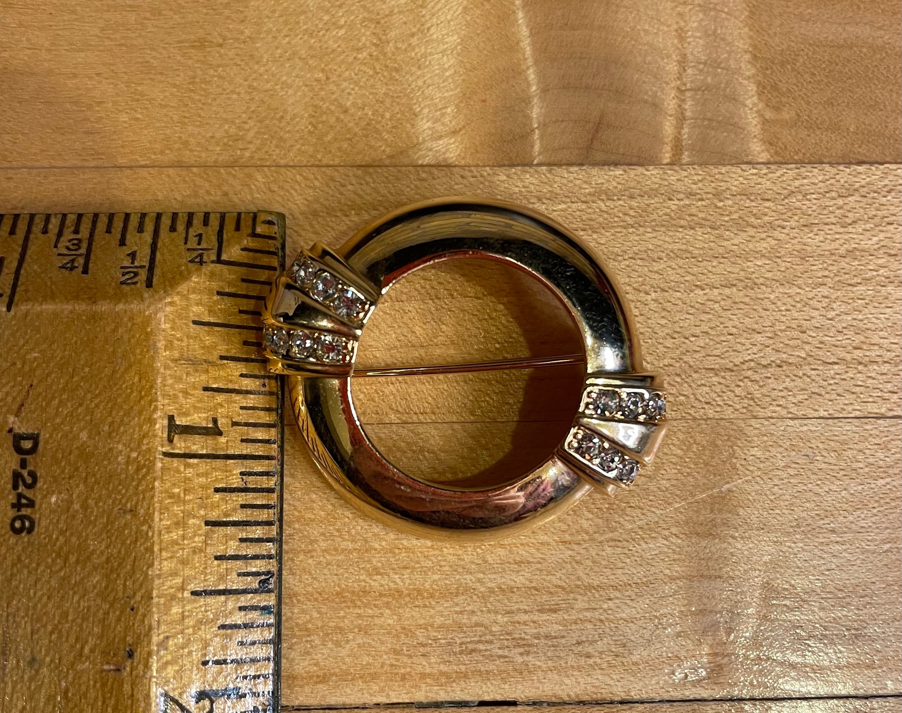 Avon 100 Year Centennial 1986 Vintage Gold Tone Brooch With Rhinestones ...