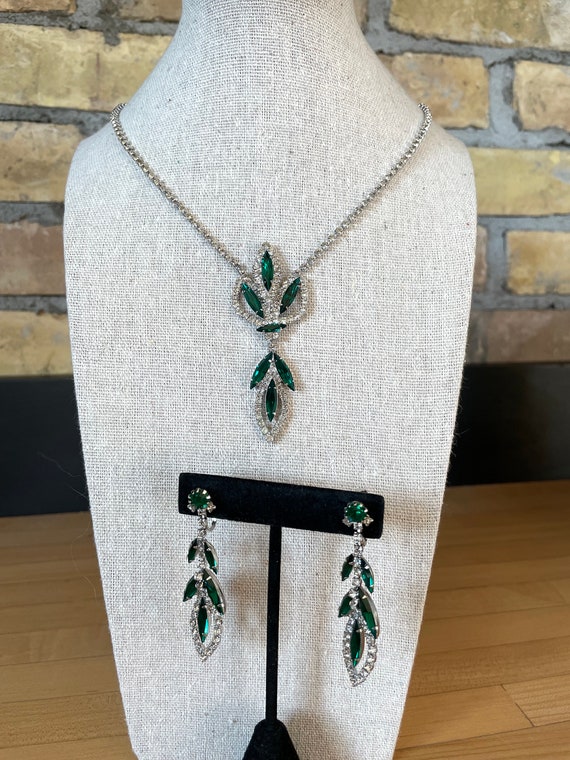 Kramer Necklace And Earrings Kramer Diamond Look Crystal Glass Bead