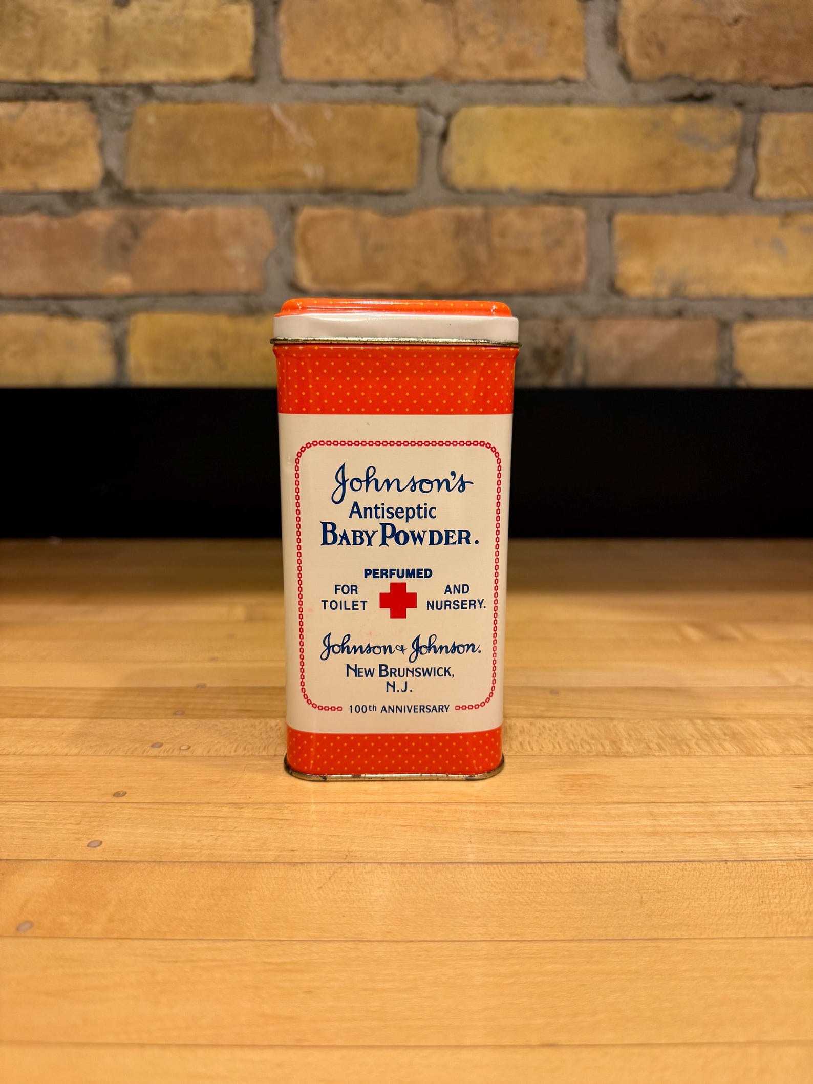Vintage Johnson’s Antiseptic Baby Powder Tin - Cute Orange Tin for ...