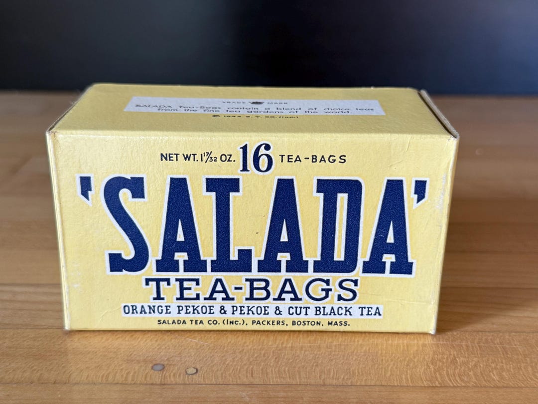 Vintage 1942 Salada Tea Box - Manufacturer Sealed With Tea Still Inside ...