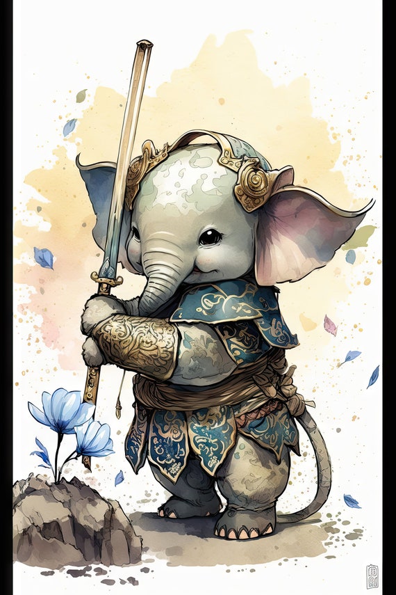 Elephant Warrior Drawing