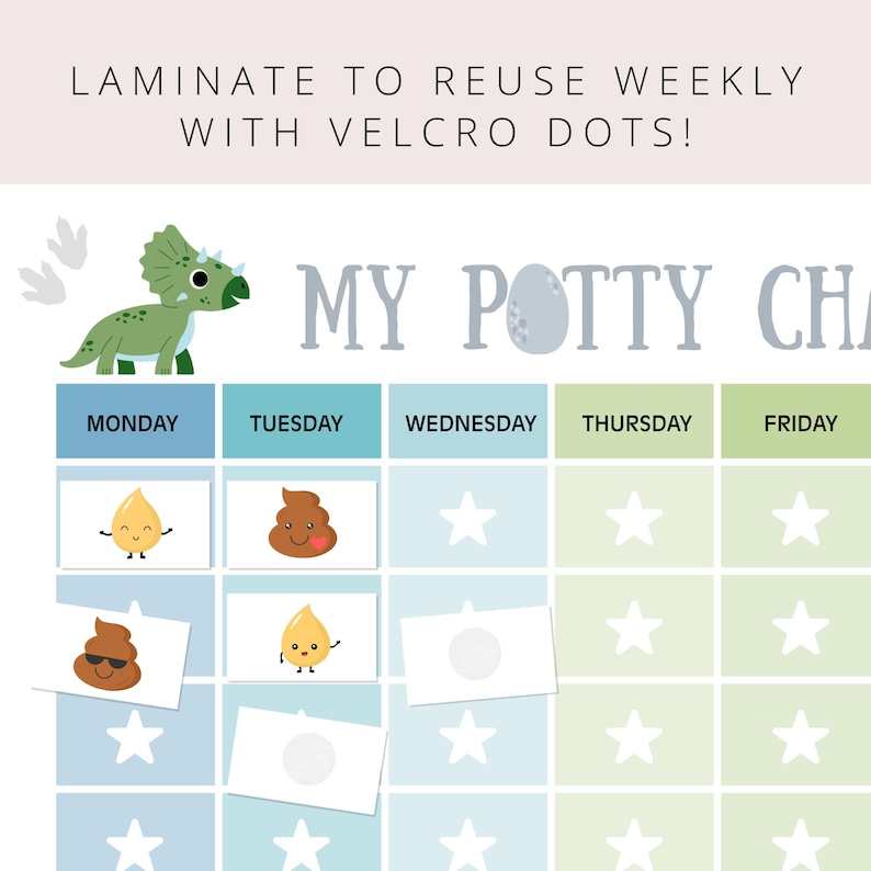 Potty Training Chart Printable for Kids Reward Sticker System Fun ...