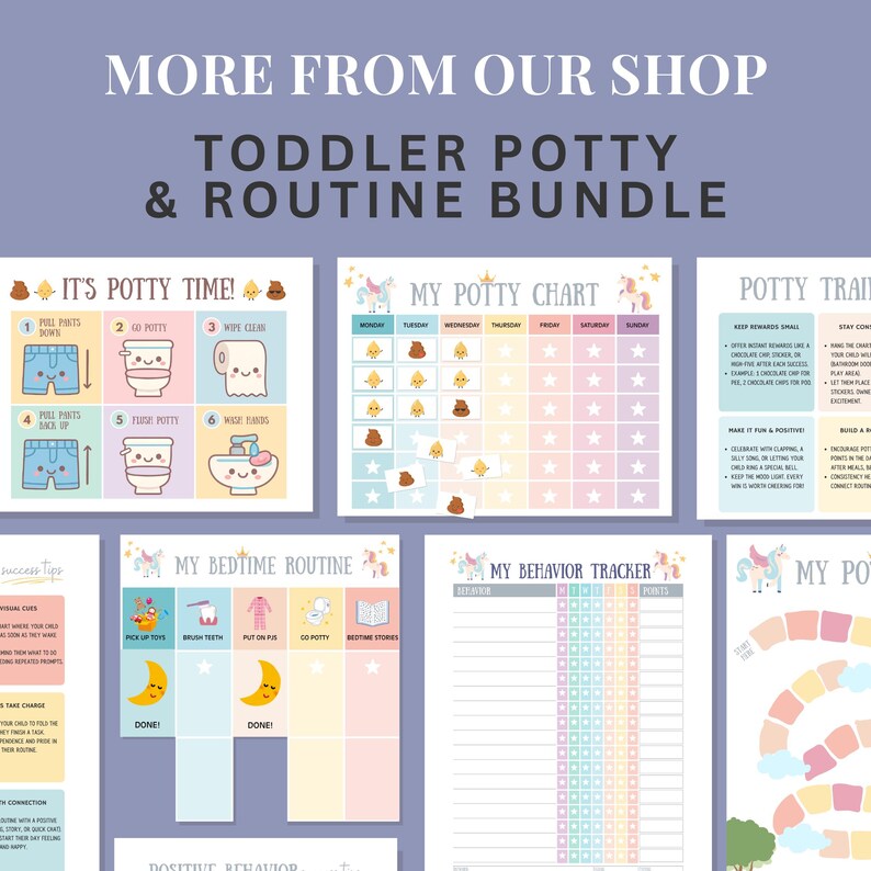 Potty Training Certificate Printable for Kids Reward Chart System Fun ...
