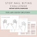 Stop Nail Biting Chart for Kid Teen Adult Printable Habit Tracker PDF ...