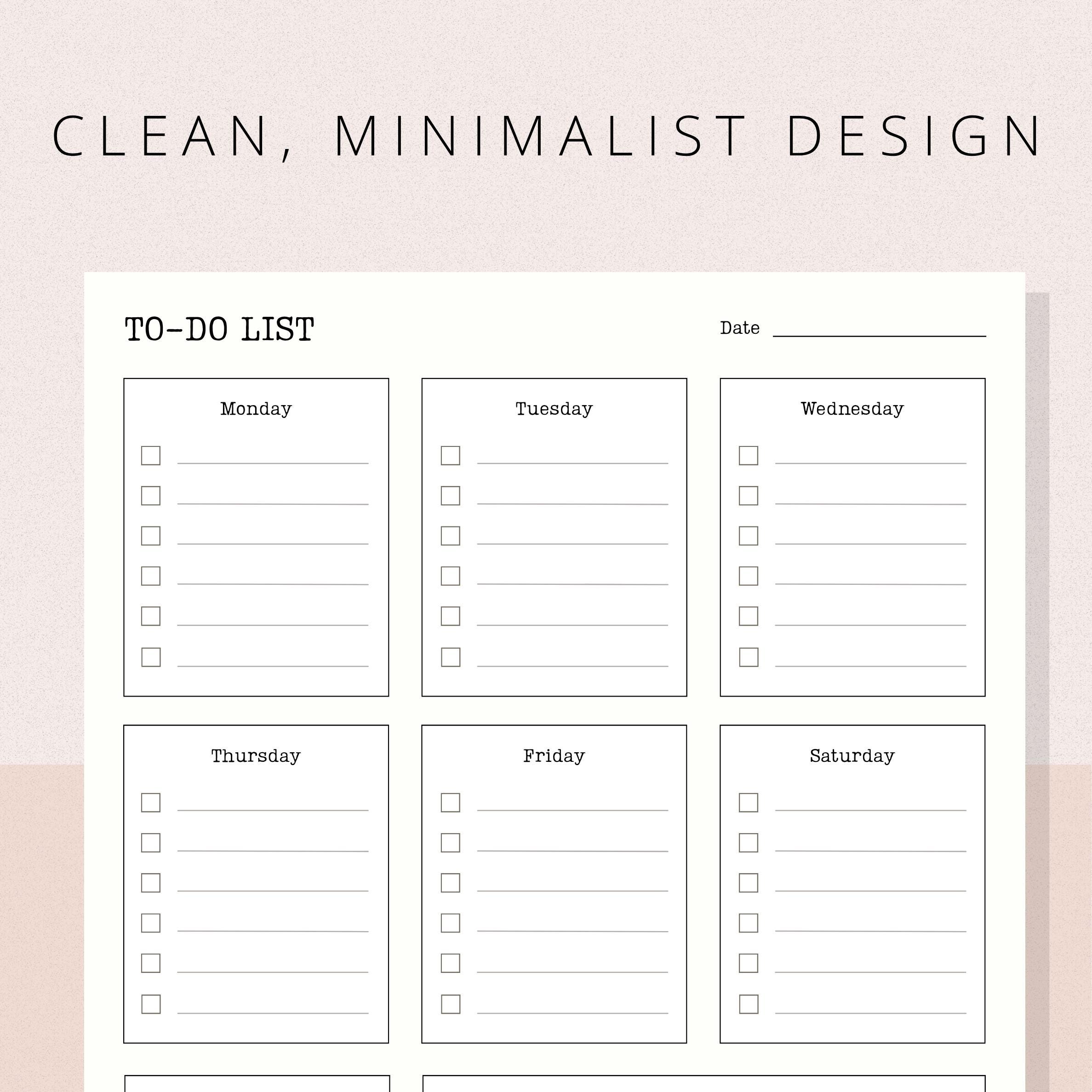 Weekly to Do List Printable Editable Daily Task Planner Template ...