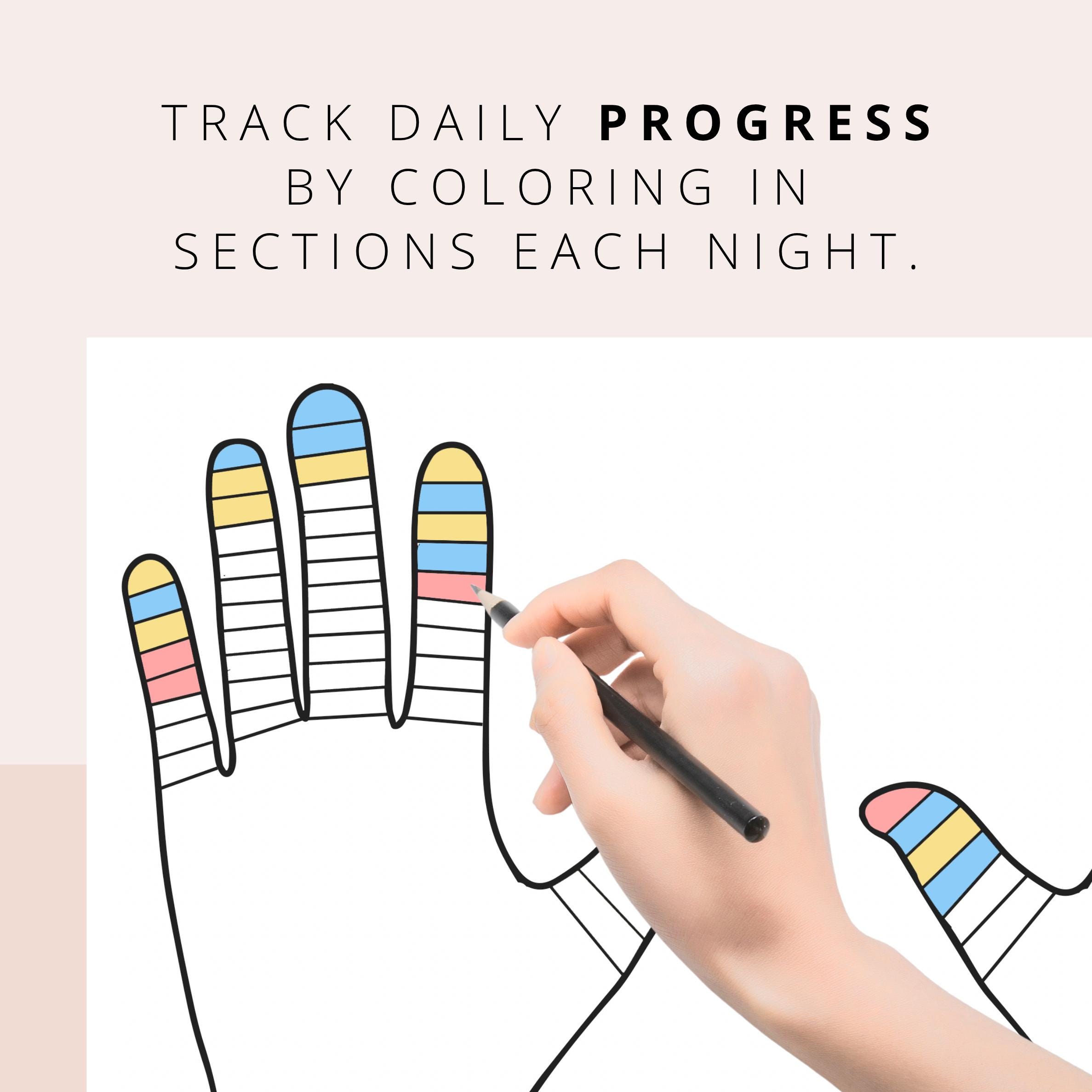 Stop Nail Biting Chart for Kid Teen Adult Printable Habit Tracker PDF ...