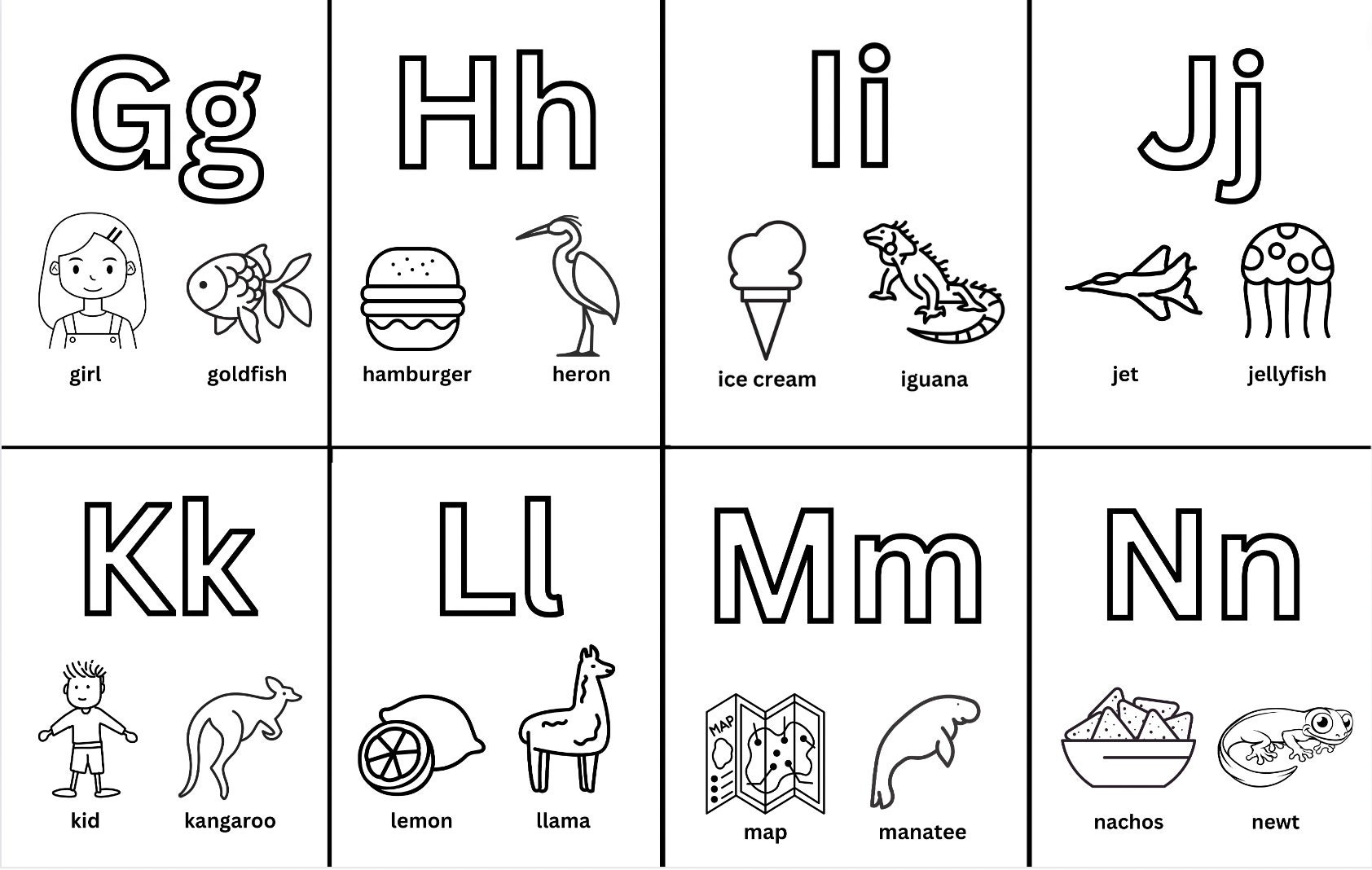 Printable Alphabet Coloring Pages for Kids! A-Z Animals - Cat, Dog ...