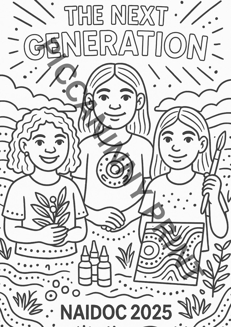 NAIDOC 2025 Colouring Pages – "the Next Generation" Printable Set (5 ...