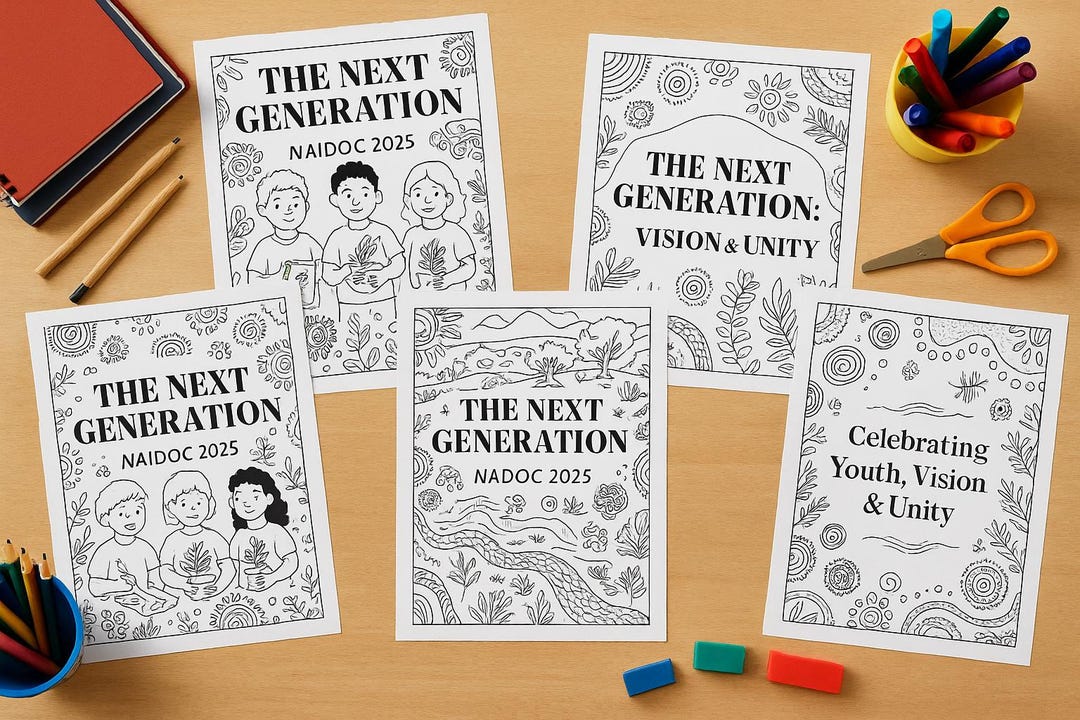 NAIDOC 2025 Colouring Pages – "the Next Generation" Printable Set (5 ...
