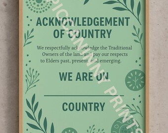 EDITABLE Earthy Boho Acknowledgement of Country First Nations ...