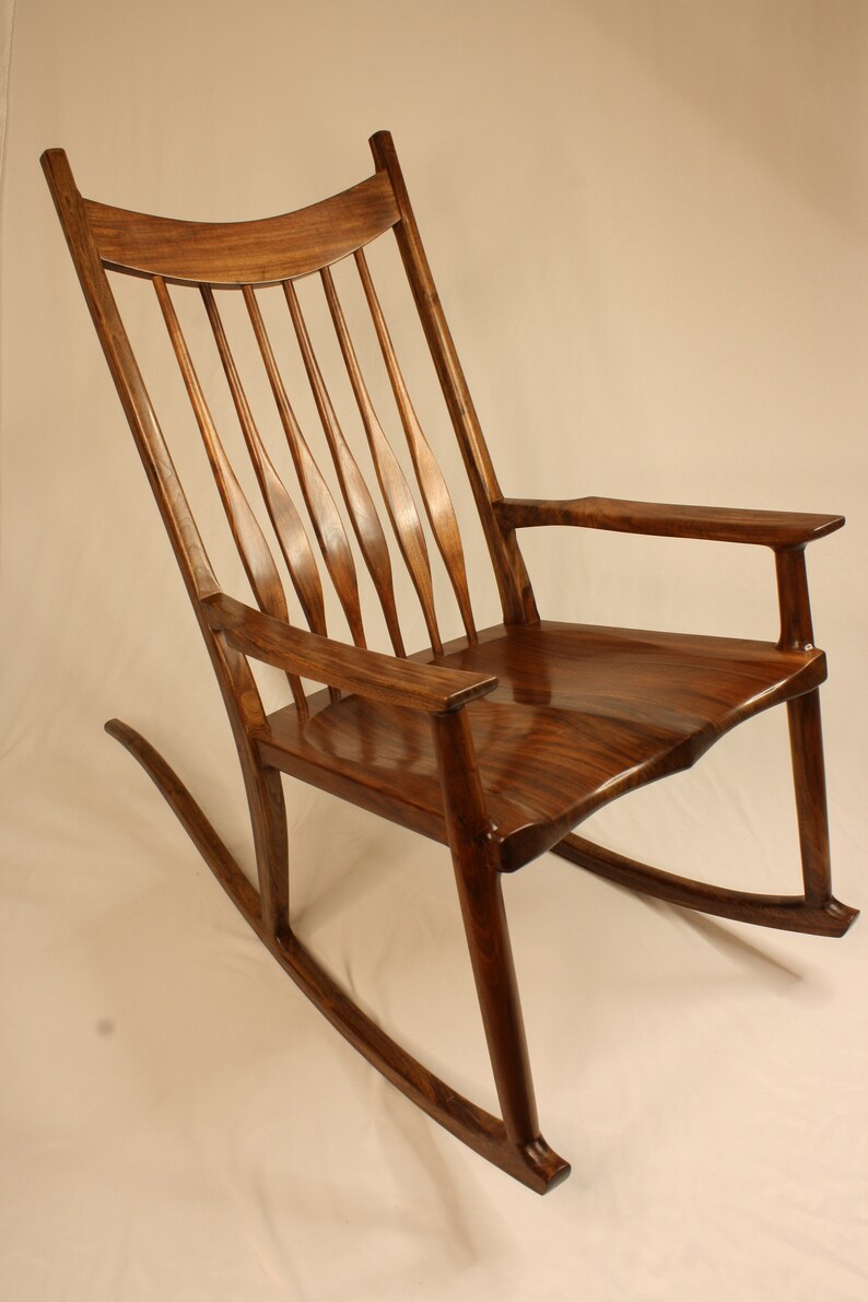 Maloof Inspired Hand Made Rocking Chair in Sapele or Black Walnut - Etsy
