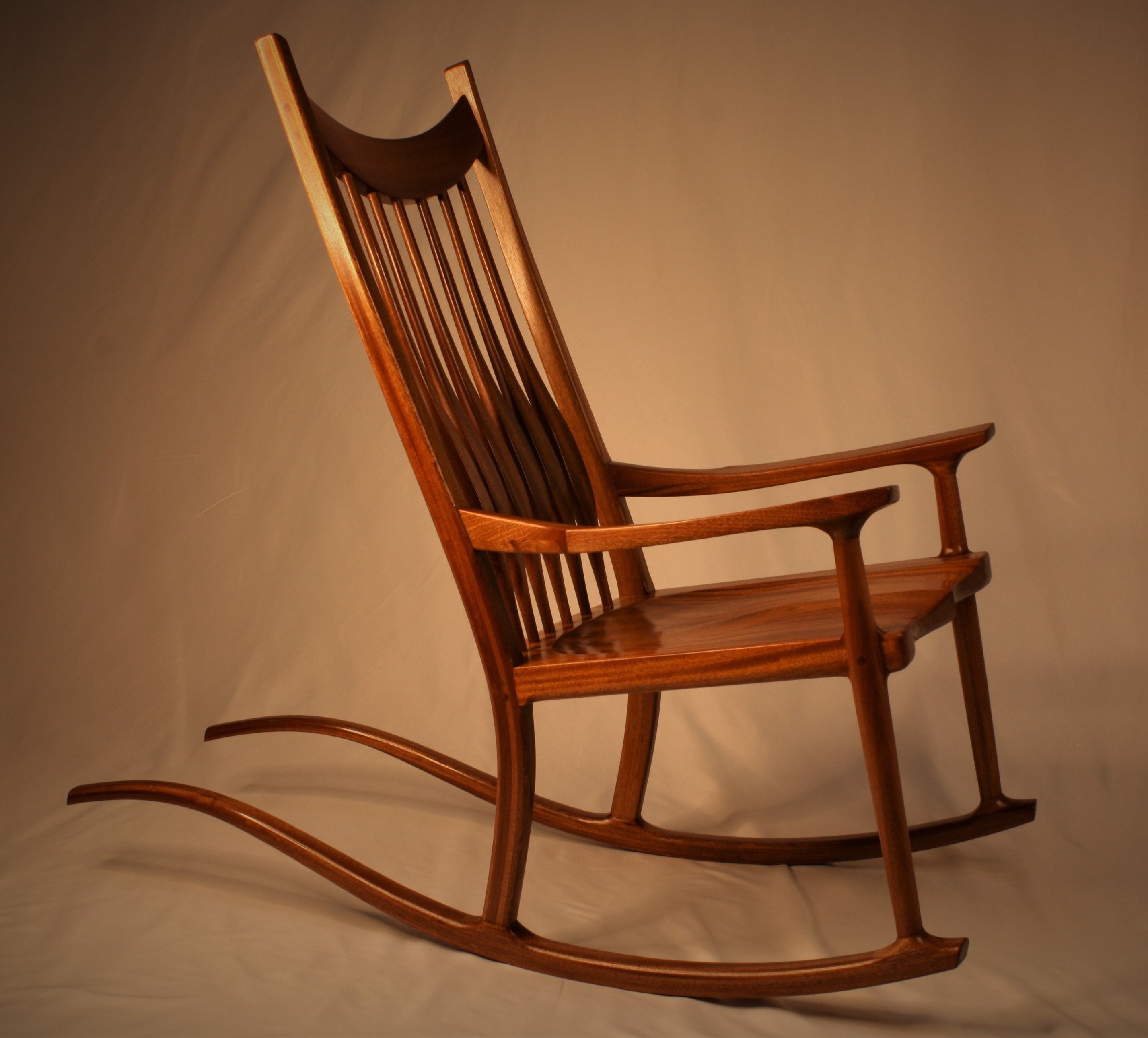 Maloof Inspired Hand Made Rocking Chair in Sapele or Black - Etsy