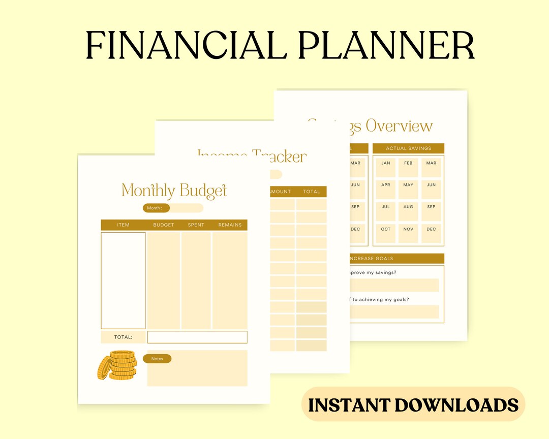 Financial Planner | Monthly Budget | Income Tracker | Savings Tracker ...
