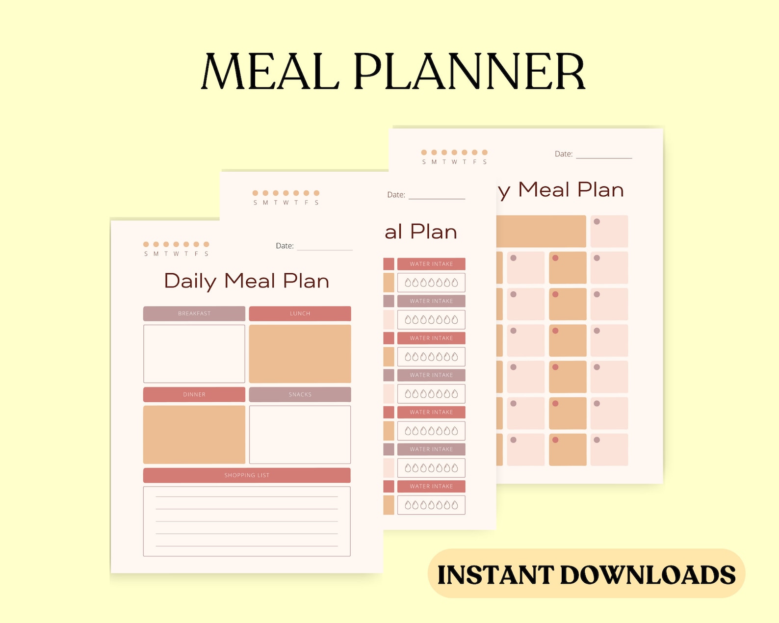 Meal Planner Grocery List Meal Prep Planner Menu Planner - Etsy