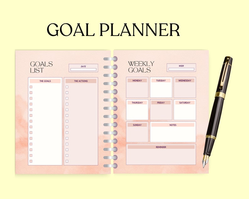 Goal Planner Goal Tracker Goal Setting Productivity - Etsy