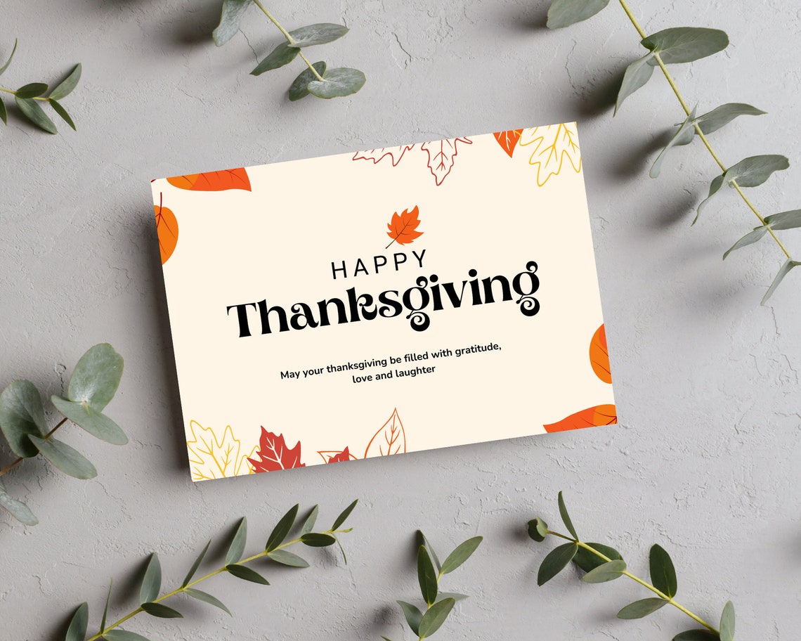 Thanksgiving Card | Happy Thanksgiving | Thanksgiving Gift | Instant ...