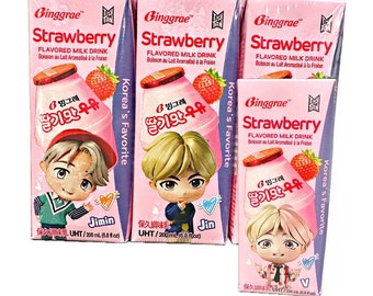 Binggrae Flavored Korean Milk Gift Set: Strawberry, Melon, and Taro ...