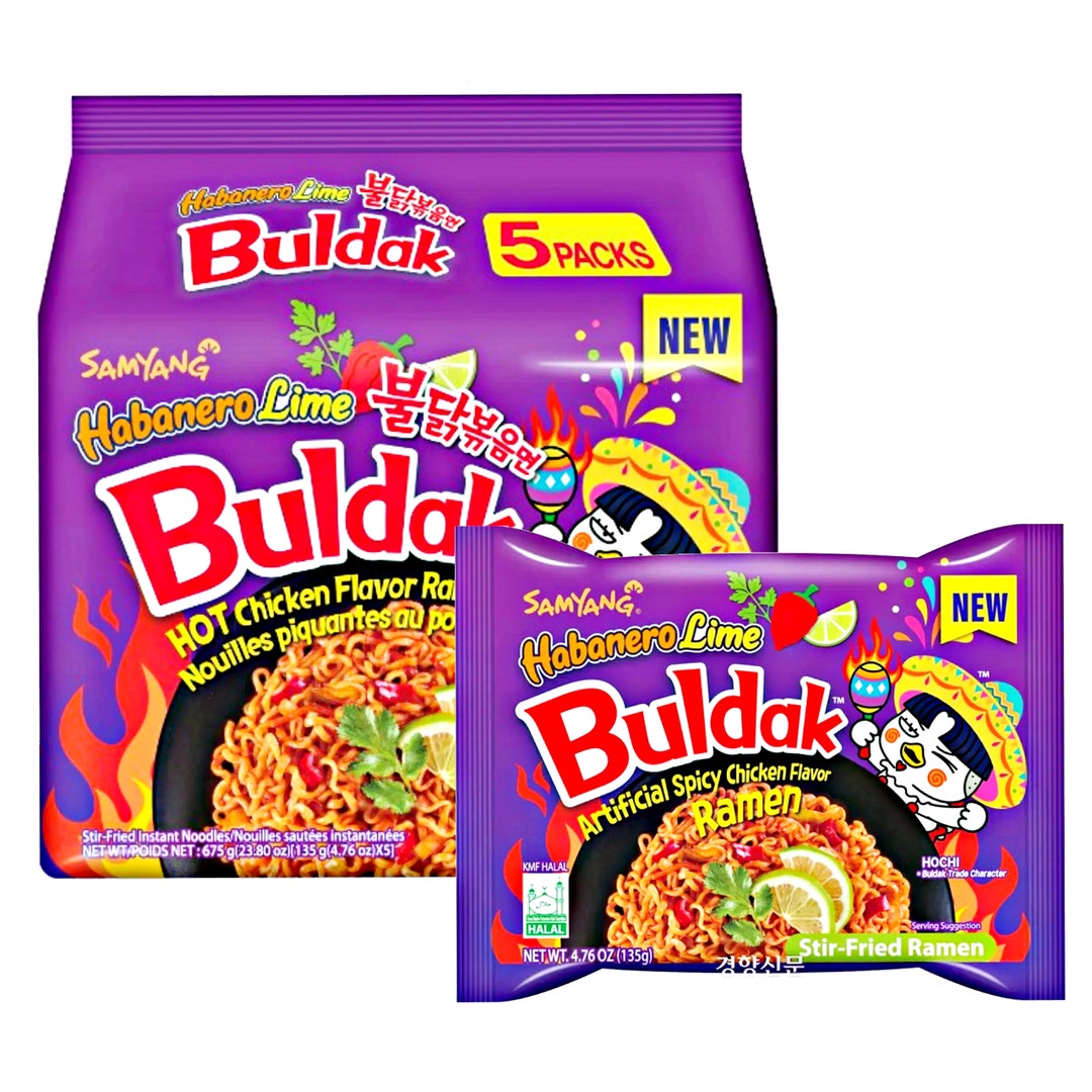 SamYang Buldak Picante Sabor Pollo Ramen Habanero Lima 5x135g - Etsy México