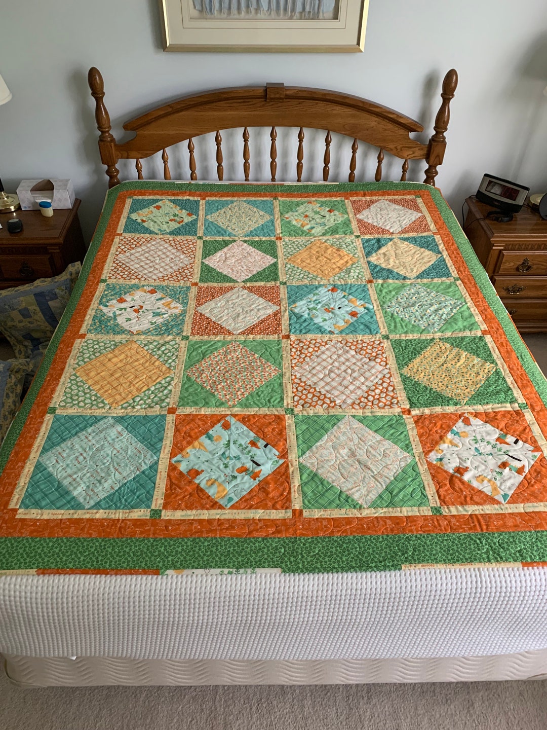 Dinosaur Quilt “stomp,munch, Roar” - 63”x77” - Handmade - 100% Cotton ...