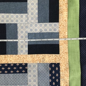Unfinished Quilt Top - Blue, White, Gold - 62x75 - 100% Cotton ...