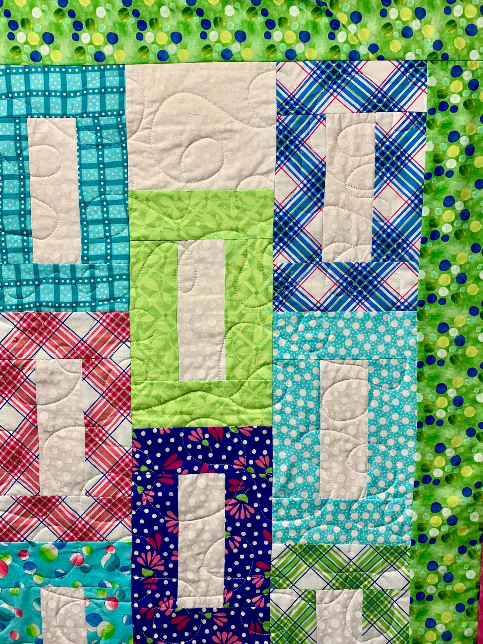 Stacked Rectangles in Fun Bright Colors - 48” X 66” - Blue Pink Yellow ...