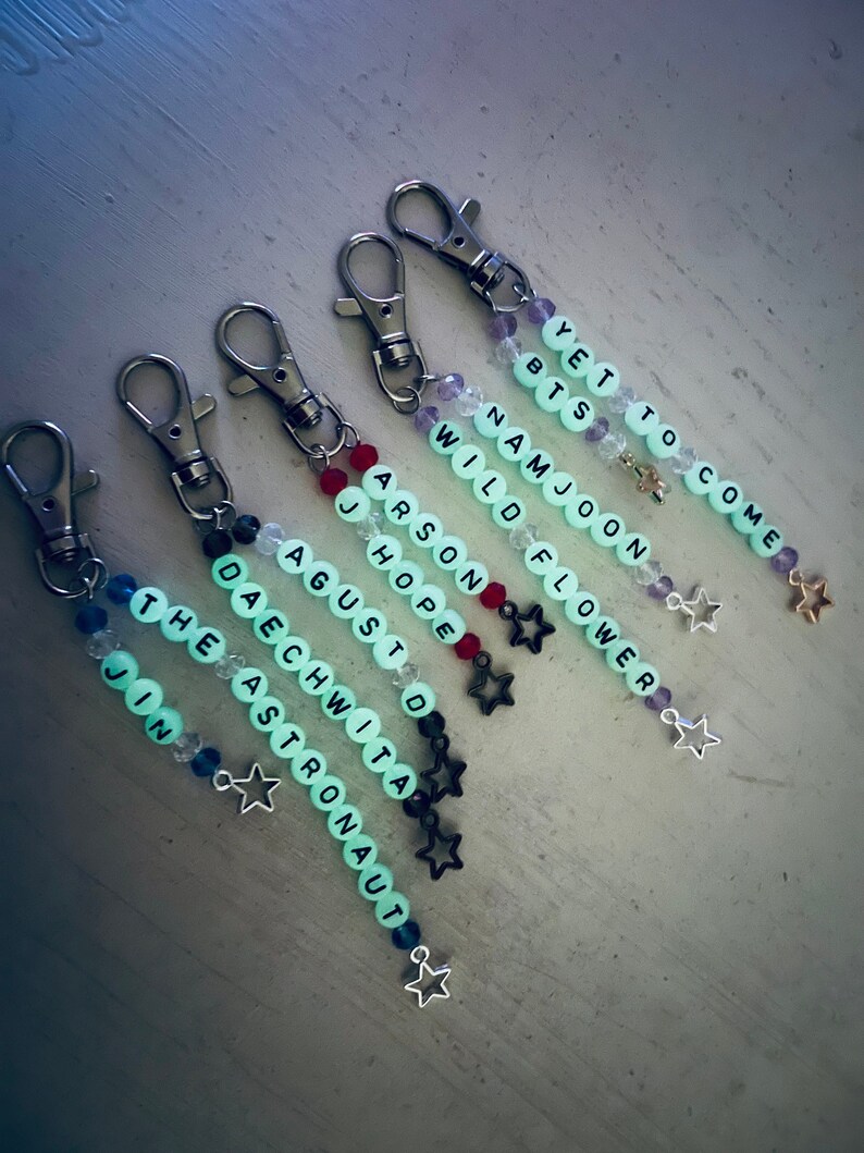 Personalized Glow in the Dark BTS Keychains - Etsy