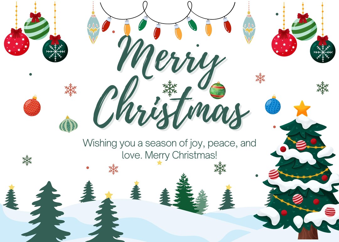 Merry Christmas Digital Card, Editable, Download and Send by Text ...