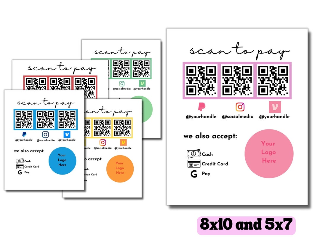 Editable Scan to Pay Sign Scan to Pay Template Payment - Etsy