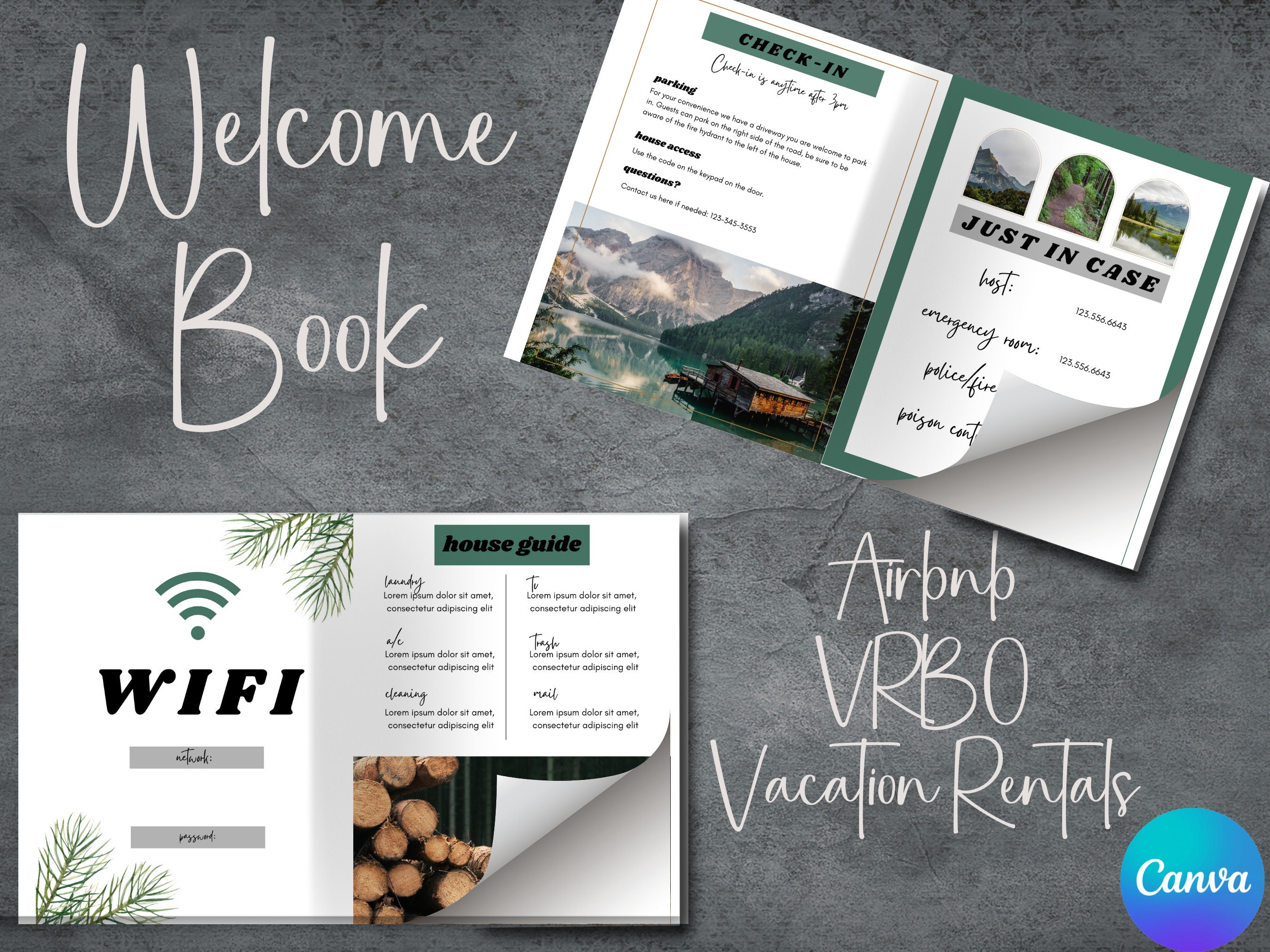 Airbnb Welcome Book Cabin Airbnb House Manual Airbnb Signs Airbnb ...