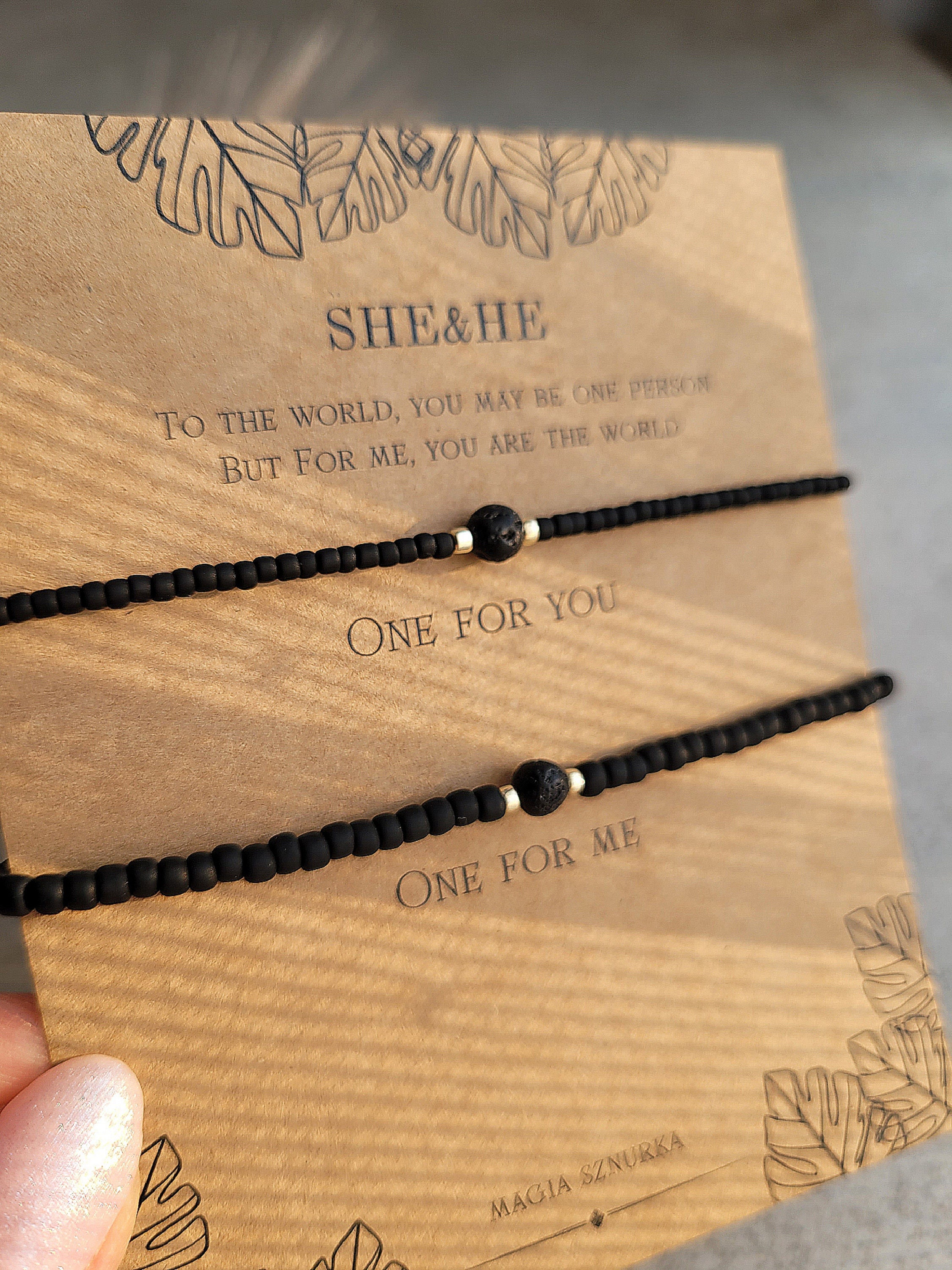 Couples Bracelet Set, Matching Bracelet for Him and Her, Long Distance ...