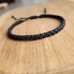 Black Macrame Bracelet for Men, Men's Bracelet With Toho Beads ...