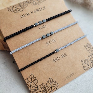 Family Bracelet Set, Matching Bracelet for Dad Mom and Child, Family ...