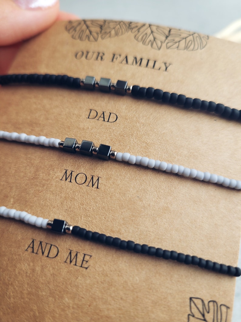 Family Bracelet Set, Matching Bracelet for Dad Mom and Child, Family ...
