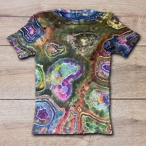 Earth Tone Geode Tie Dye T Shirt - Handmade & Customizable - Unique Tee Shirt Rock Pattern - Etsy