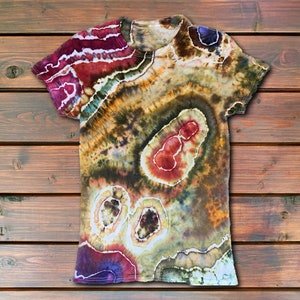 Earth Tone Geode Tie Dye T Shirt - Handmade & Customizable - Unique Tee Shirt Rock Pattern - Etsy