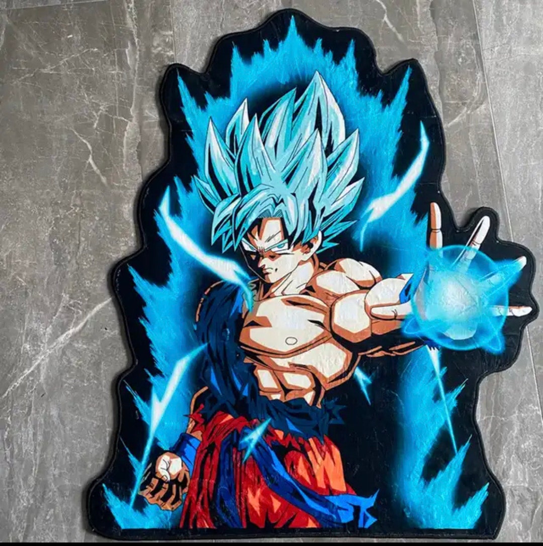 SS Blue Goku Rug|eco-friendly Rug|rugs for Living Room|rugs for Bedroom ...