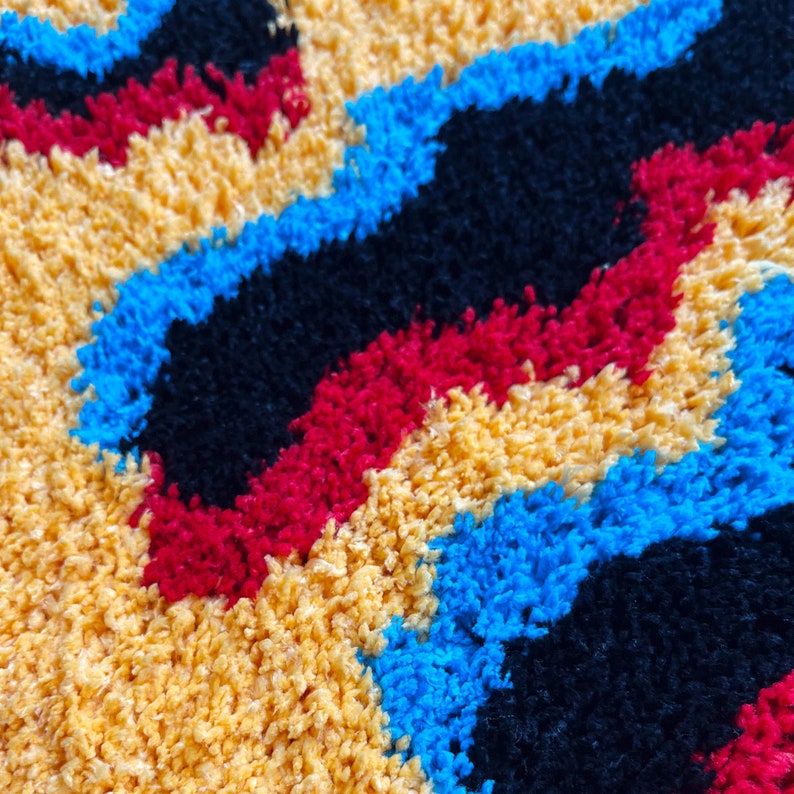 Yellow Trippy Smile Rug Handmade Tufted Rug With Smiley Face - Etsy