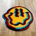 Yellow Trippy Smile Rug Handmade Tufted Rug With Smiley Face for ...