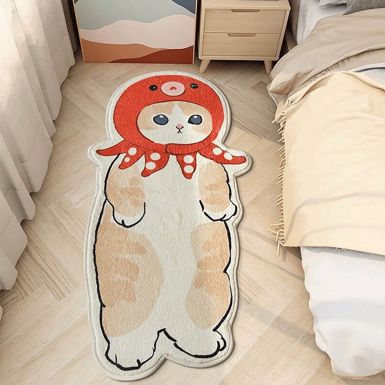Home Decor With Our Funny Cat Anime Rug, Soft and Fluffy Addition to ...