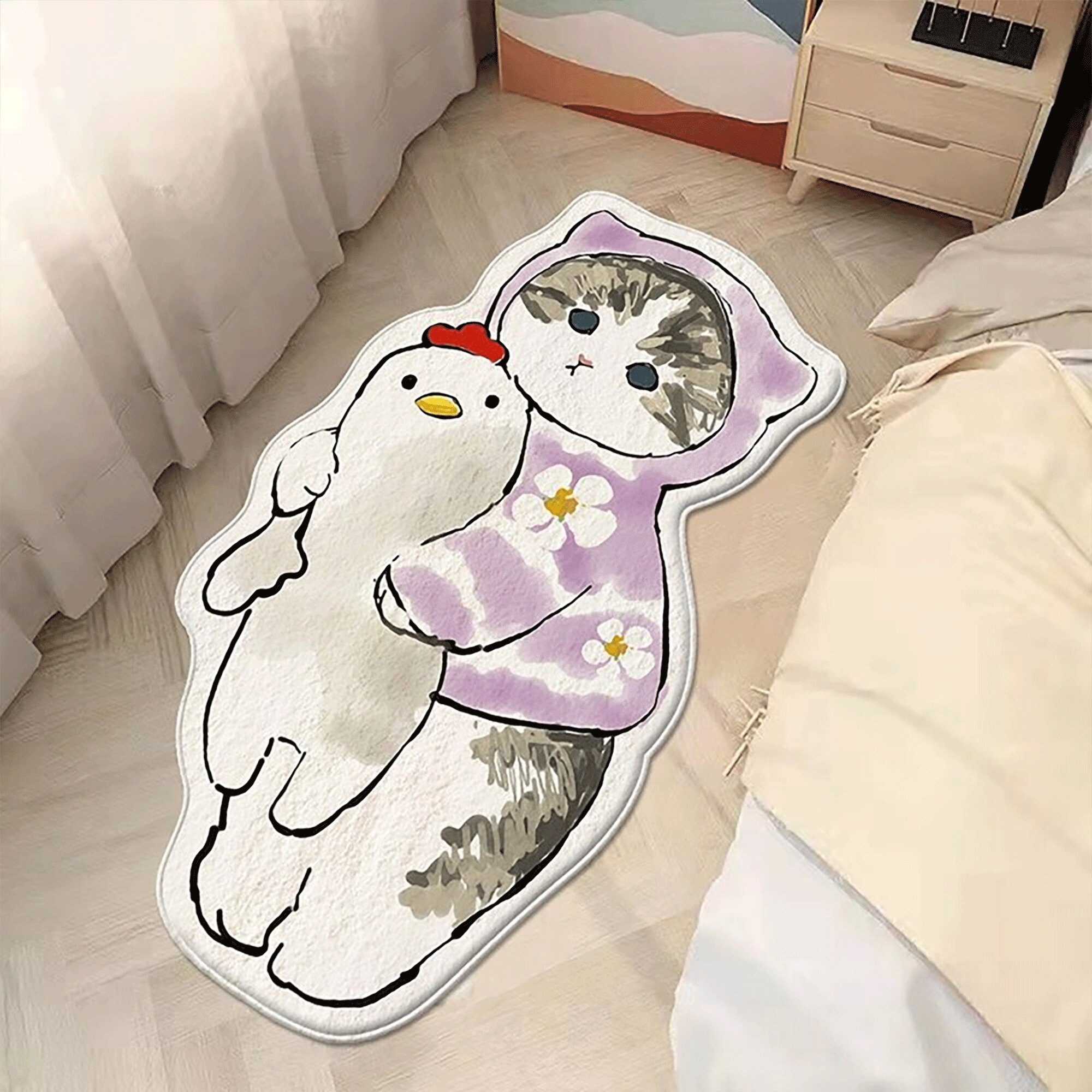 Home Decor With Our Funny Cat Anime Rug, Soft and Fluffy Addition to ...
