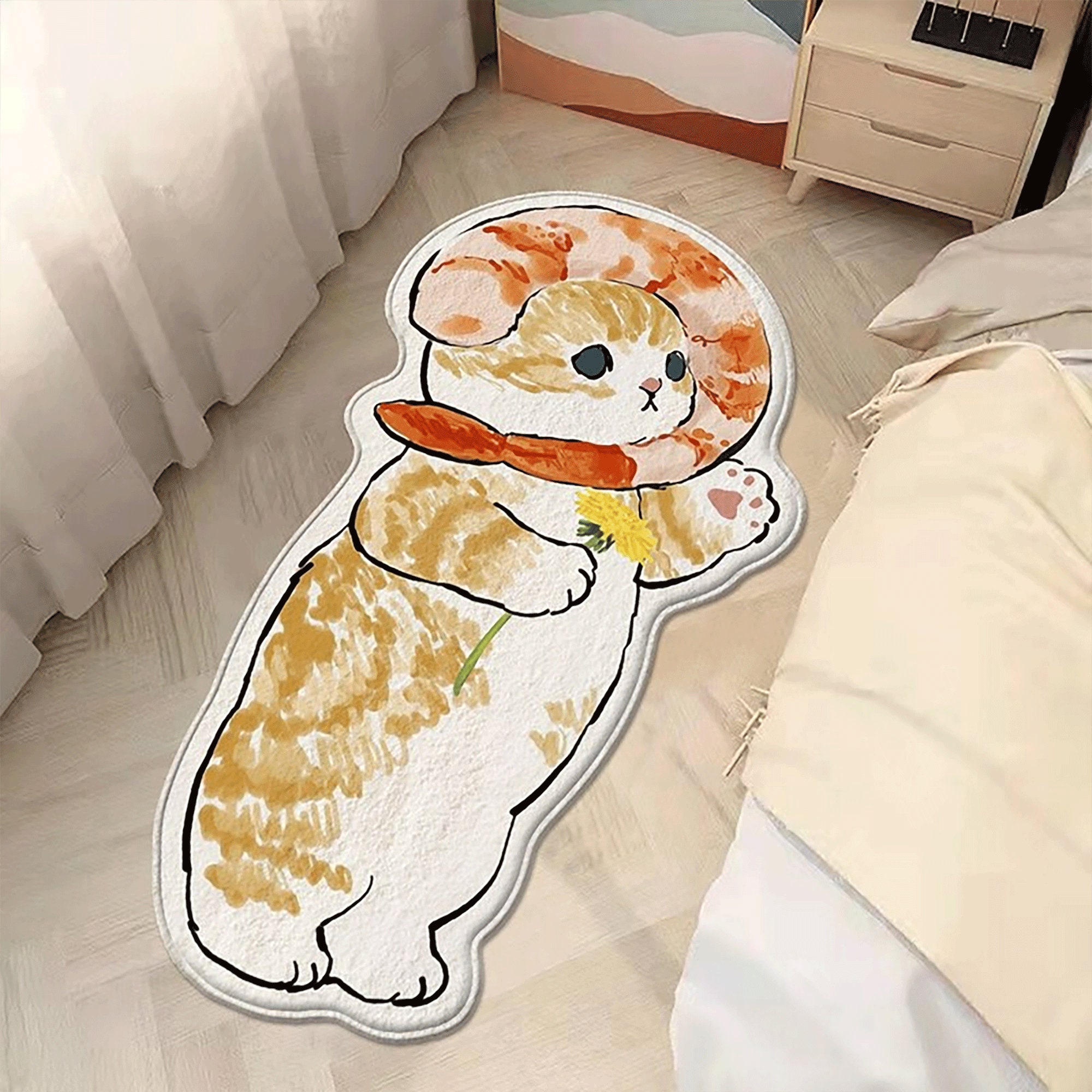 Home Decor With Our Funny Cat Anime Rug, Soft and Fluffy Addition to ...